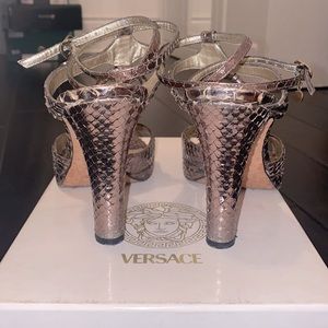 Versace | Shoes | Versace Python Ankle Sandals With Ring Size 38 | Poshmark